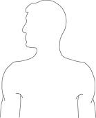 Stock Illustration of Head and chest of a male figure with the anatomy ...