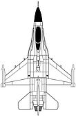 Clip Art of f-16 top view (bl) 02p0536 - Search Clipart, Illustration ...