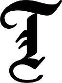 Clipart of , alphabet, old english, capital, letter, lettered, t ...