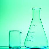 Close-up of a beaker and a flask Stock Photo | u13436797 | Fotosearch